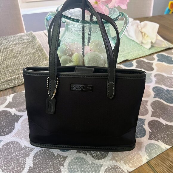 Coach | Bags | Vintage Coach 6237 Black Mini Tote Neoprene Leather ...
